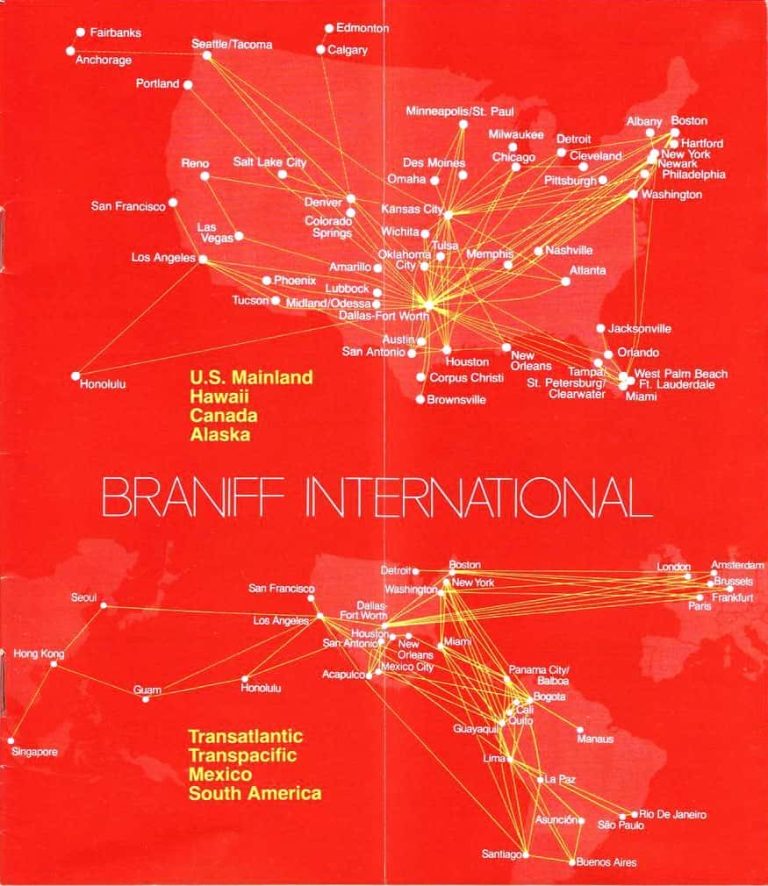 Braniff International Timetables and Route Maps - The Airchive 2.0