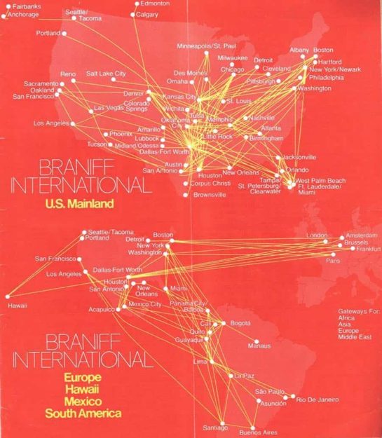 Braniff International Timetables and Route Maps - The Airchive 2.0