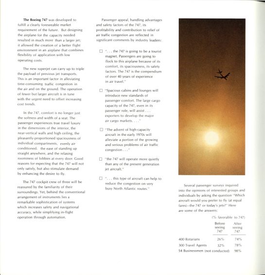 Boeing 747 Demonstration Flights Tour Brochure Sept 1969 - The Airchive 2.0