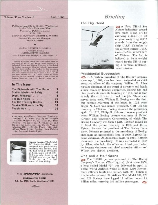 Boeing Magazine June 1969 from La Jetée Press - The Airchive 2.0