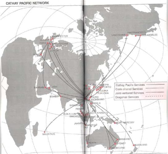 Cathay Pacific Airways Timetables and Route Maps - The Airchive 2.0