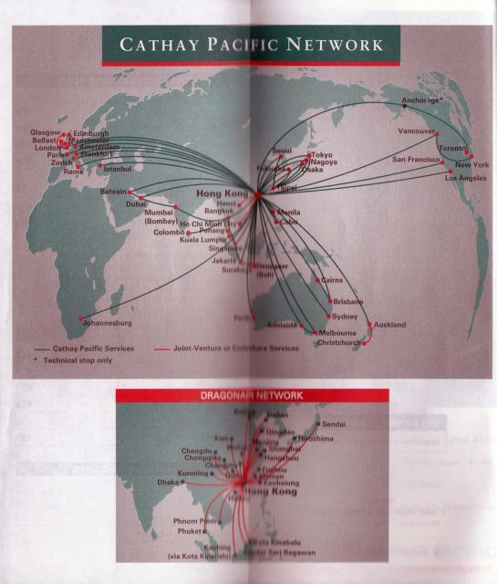 Cathay Pacific Airways Timetables and Route Maps - The Airchive 2.0