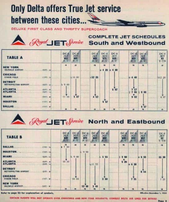 Delta Air Lines Timetables and Route Maps - The Airchive 2.0