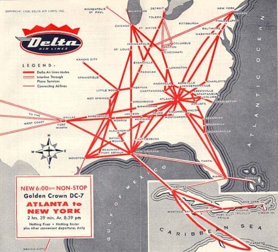 Delta Air Lines Timetables and Route Maps - The Airchive 2.0