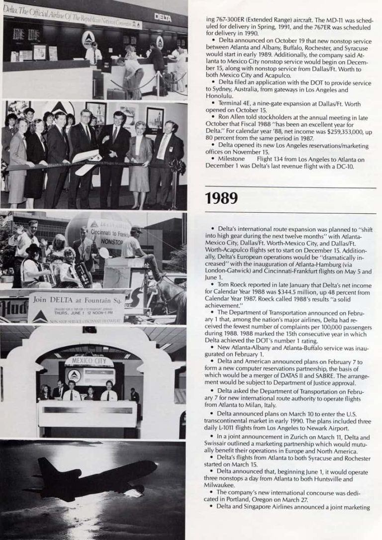 Delta Air Lines Digest 1980s Look Back - 1990 - The Airchive 2.0