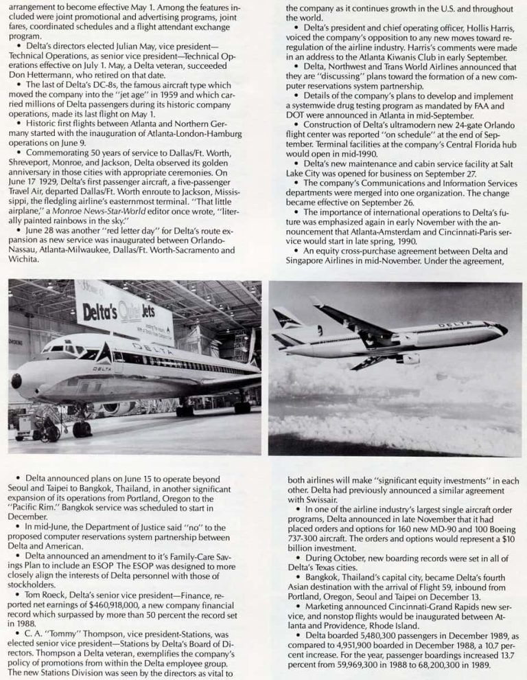 Delta Air Lines Digest 1980s Look Back - 1990 - The Airchive 2.0