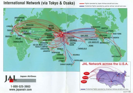 Japan Airlines Timetables and Route Maps - The Airchive 2.0