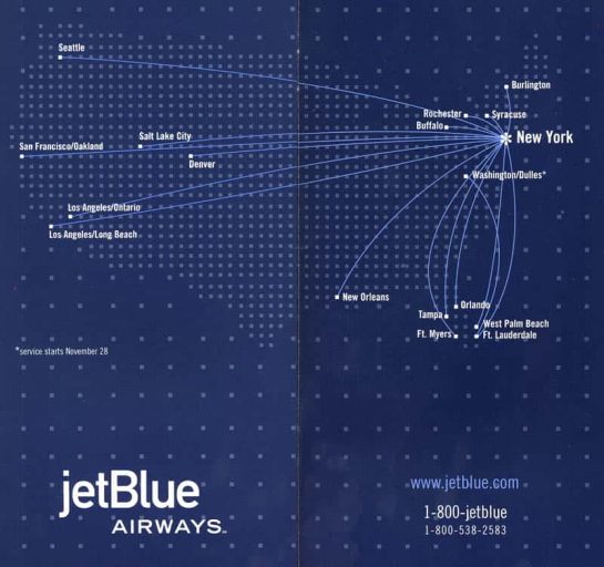 JetBlue Airways Timetables and Route Maps - The Airchive 2.0
