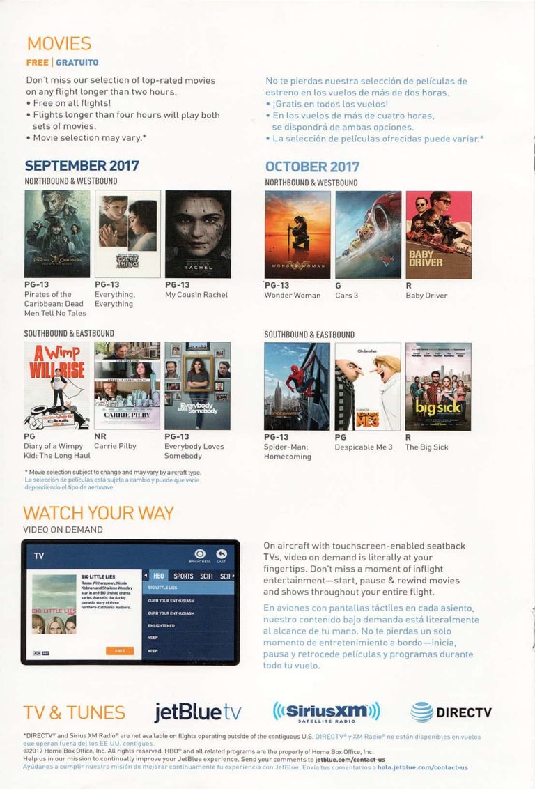 JetBlue Menu September 2017 - The Airchive 2.0