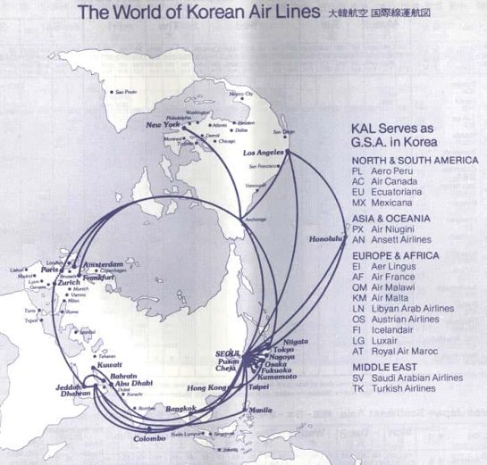 Korean Air Lines Timetables and Route Maps - The Airchive 2.0