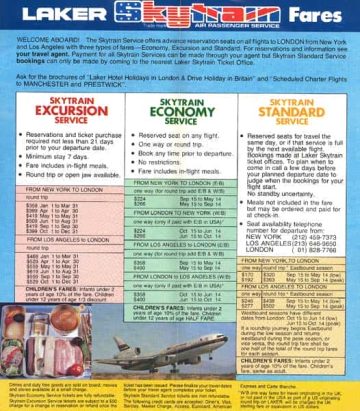 Laker Skytrain Timetables and Route Maps - The Airchive 2.0