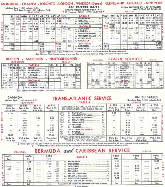 Air Canada Timetables and Route Maps - The Airchive 2.0