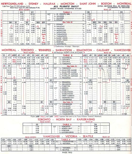 Air Canada Timetables and Route Maps - The Airchive 2.0