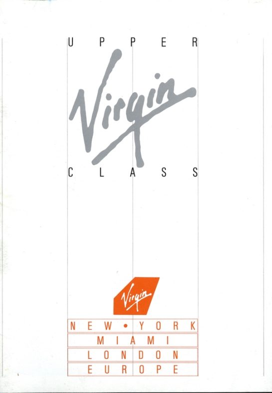 Virgin Atlantic Upper Class Brochure 1986 from La Jetée Press - The ...