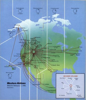 Western Airlines Timetables and Route Maps - The Airchive 2.0