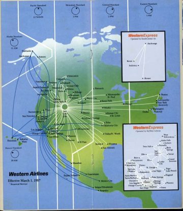 Western Airlines Timetables and Route Maps - The Airchive 2.0
