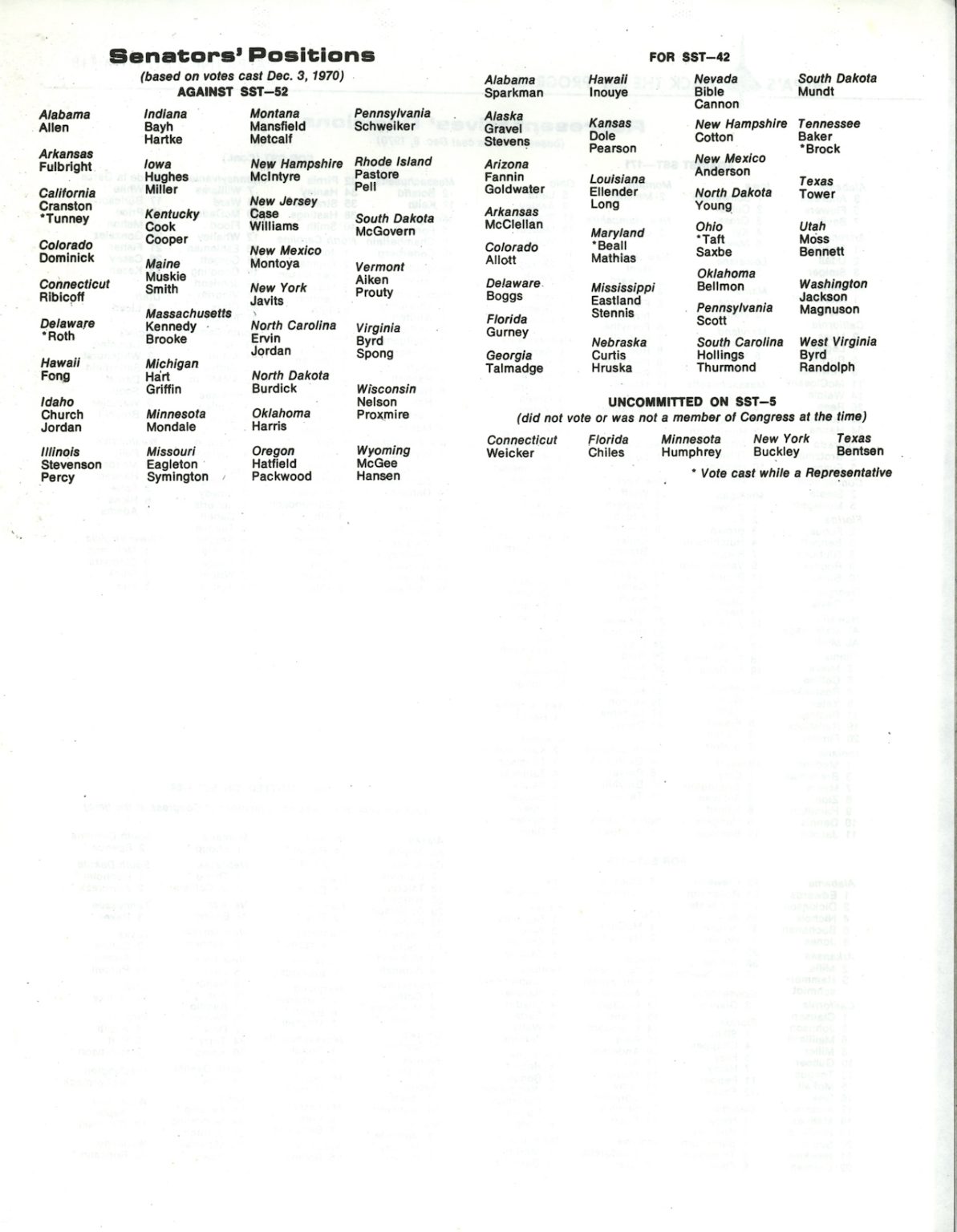 Boeing SST ALPA Position Paper and Articles from La Jetée Press - late ...