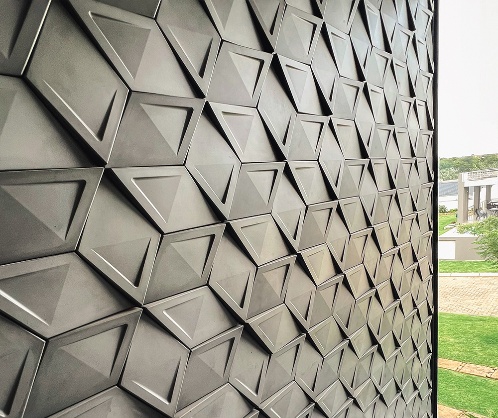 Diamond shaped 3D tiles | VECTOR - Float Concrete - SA Decor & Design