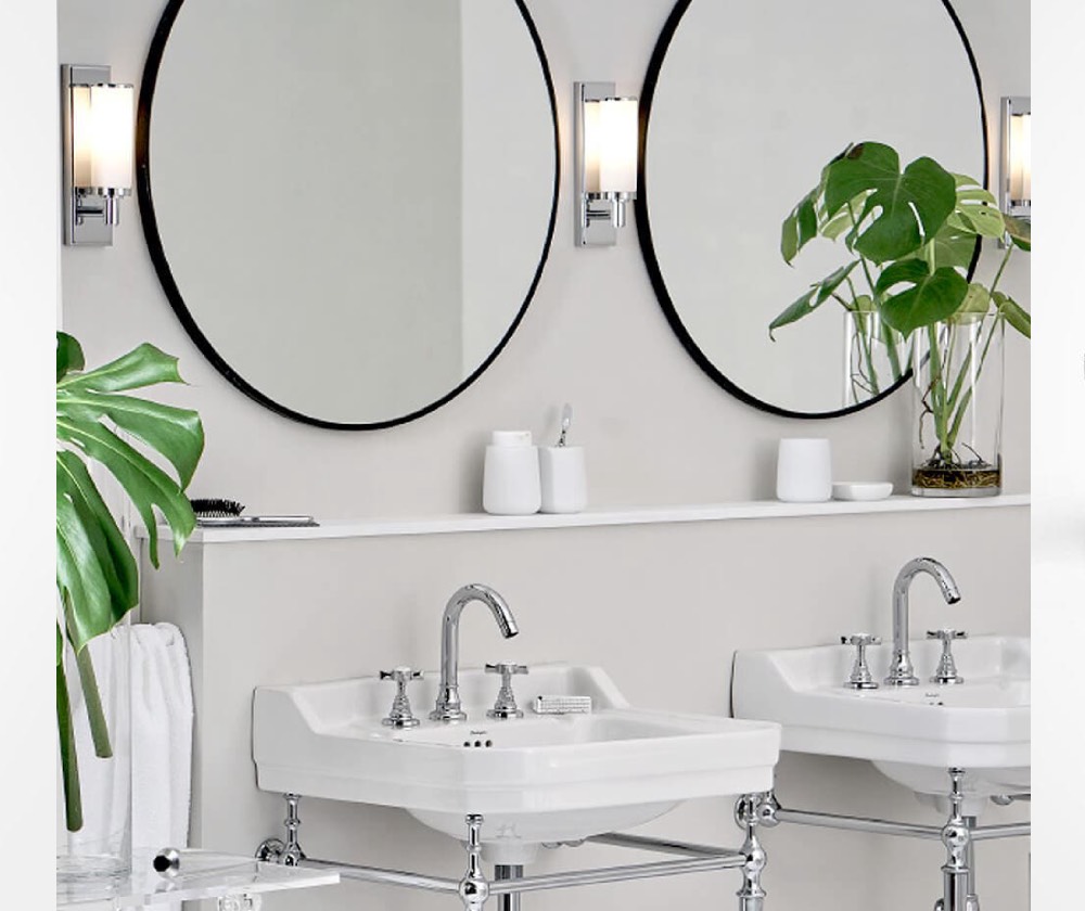 Round black framed mirror, 750mm - Victorian Bathrooms - SA Decor & Design