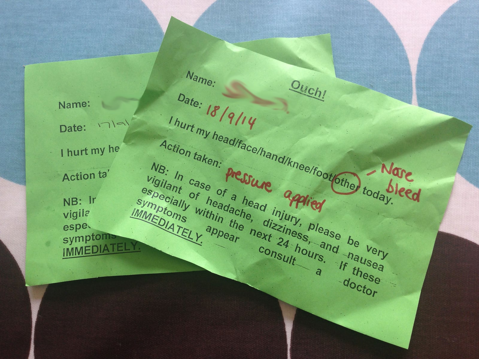 Suburban Mum | Days 5 and 6... and we have two "ouch" forms