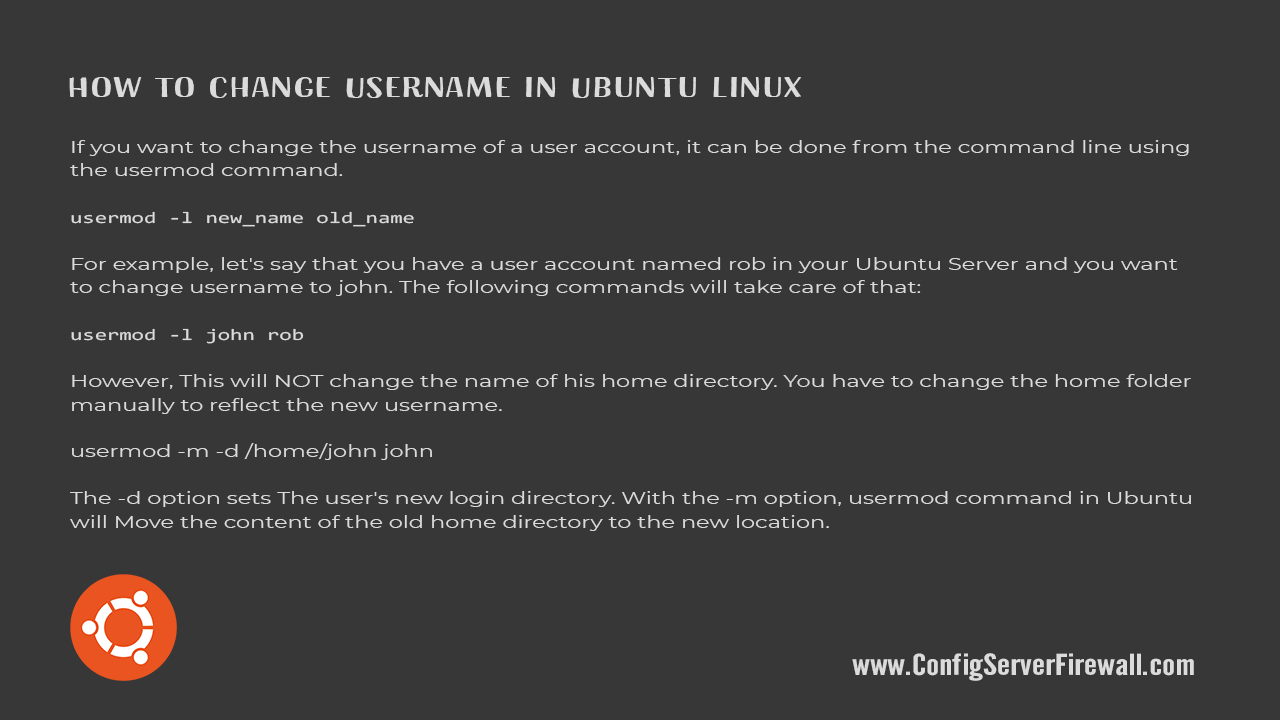How To Change Username In Ubuntu Linux