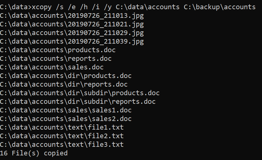 Copy Files And Folders In Windows CMD With Copy And Xcopy