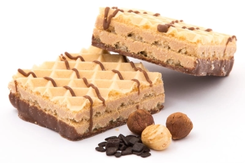 Chocolade hazelnoot wafels proteïne eiwitrijk dieet product dline