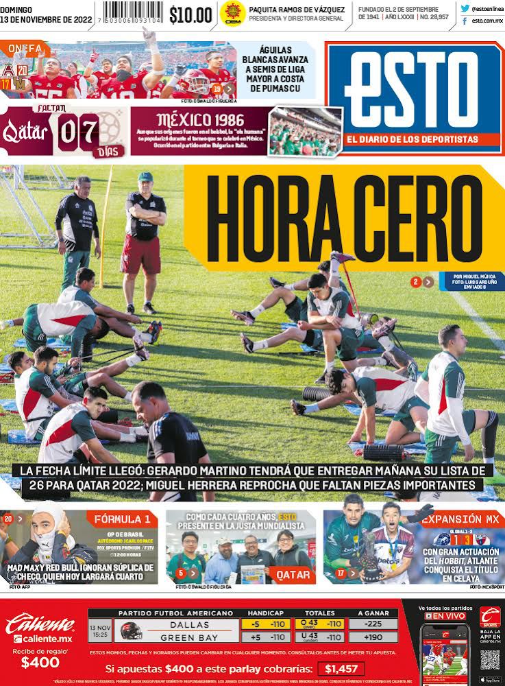 Portada 13 de noviembre del 2022 | ESTO en línea