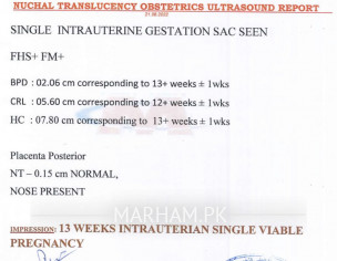 Ask a Gynecologist Online for NT Scan Report