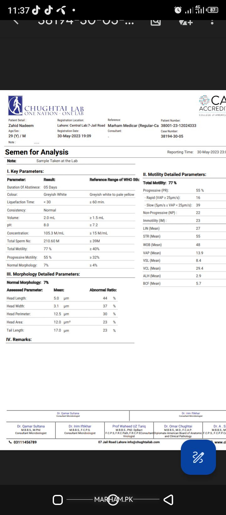 Ask a Urologist Online for Report Semen Analysis