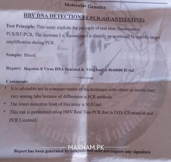 Ask a General Physician Online for Hepatitis B Test Report