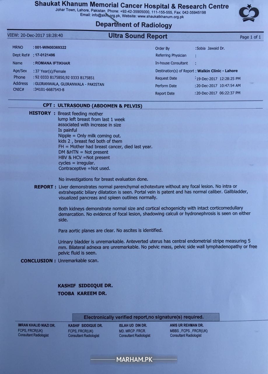 Ask a General Surgeon Online for Breast Ultrasound Report