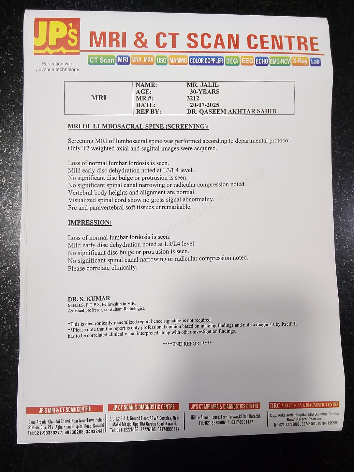 Ask a Neuro Physician Online for Spine MRI Lower Back Problem