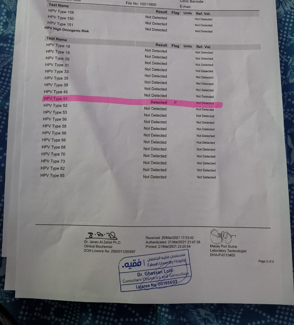 Ask a Endocrinologist Online for PAP & HPV 51 Is Positive