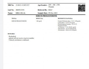 Ask a Gynecologist Online for Progesterone Test Report