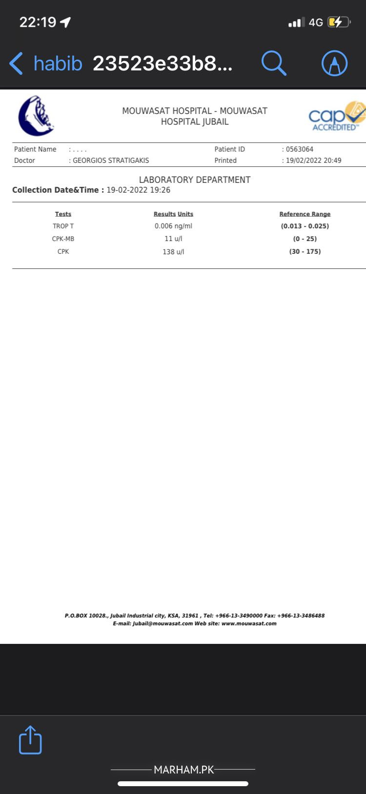 Ask a Heart - Cardiology Online for Trop T Test