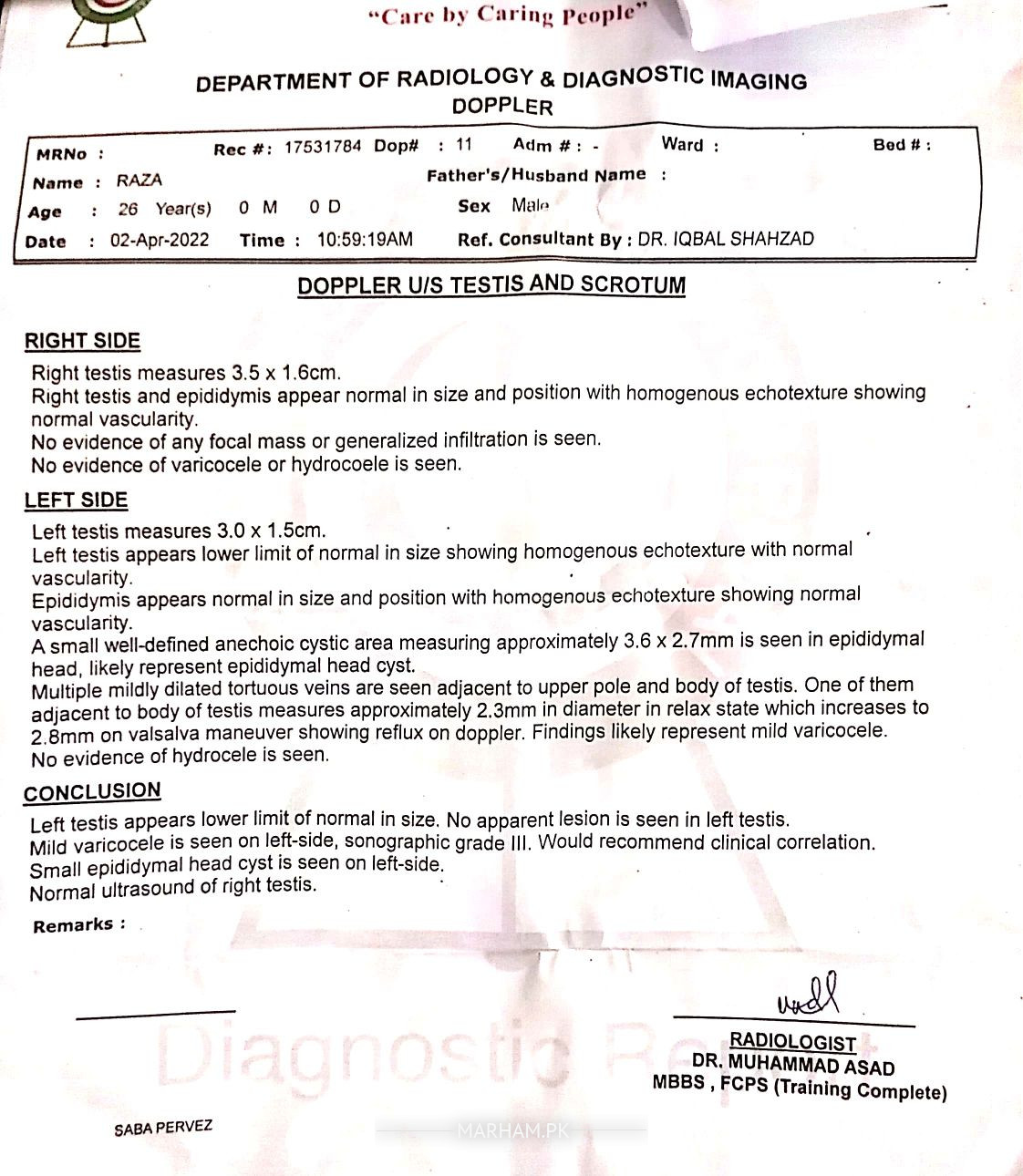 Ask a General Physician Online for Pain In Left Testicle And Size Decrease