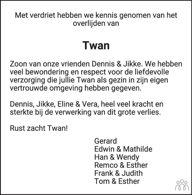 Twan Jansen 1 november 2023 • overlijdensbericht en condoleances ...