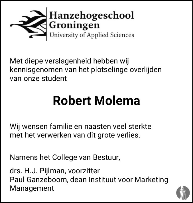 Robert Molema 12 februari 2019 • overlijdensbericht en condoleances ...
