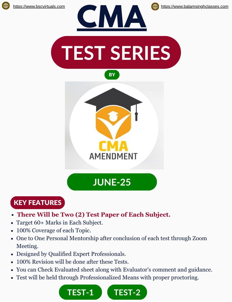 CMA INTER FULL TEST SERIES | Balam Singh Classes