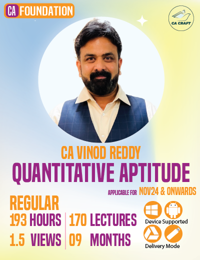 CA FOUNDATION NEW SYLLABUS INDIVIDUAL PAPER 3 QUANTITATIVE APTITUDE ...