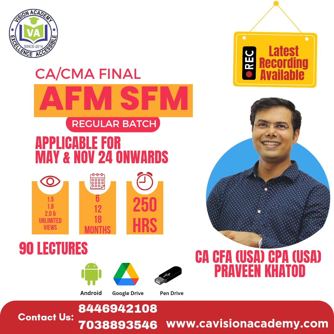 ALPHA ACADEMY I CA Final SFM / AFM Full Course Video Lectures By CA ...