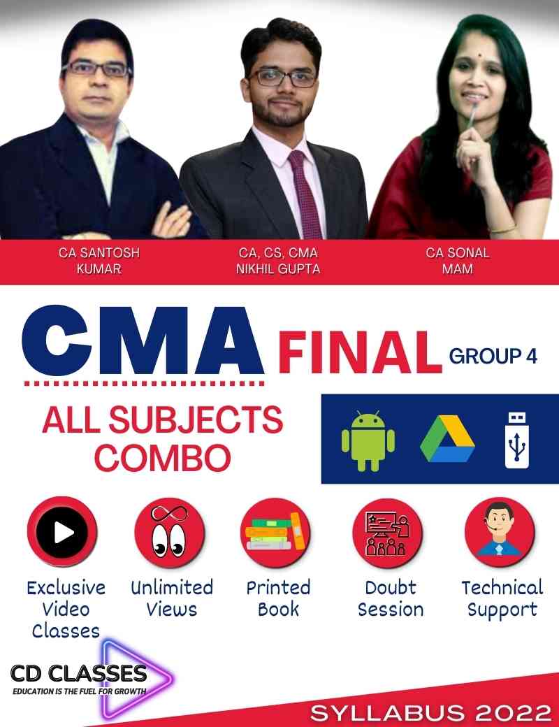 CMA Final Group 4 - All 4 Papers Combo (New Syllabus 2022) | CD Classes