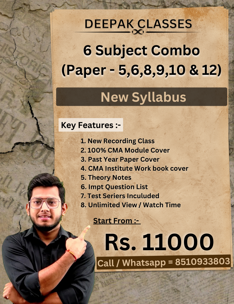 CMA Inter Financial Accounting+ Cost Accounting + Law & Ethics+ OMSM + Corporate Account & Audit ...