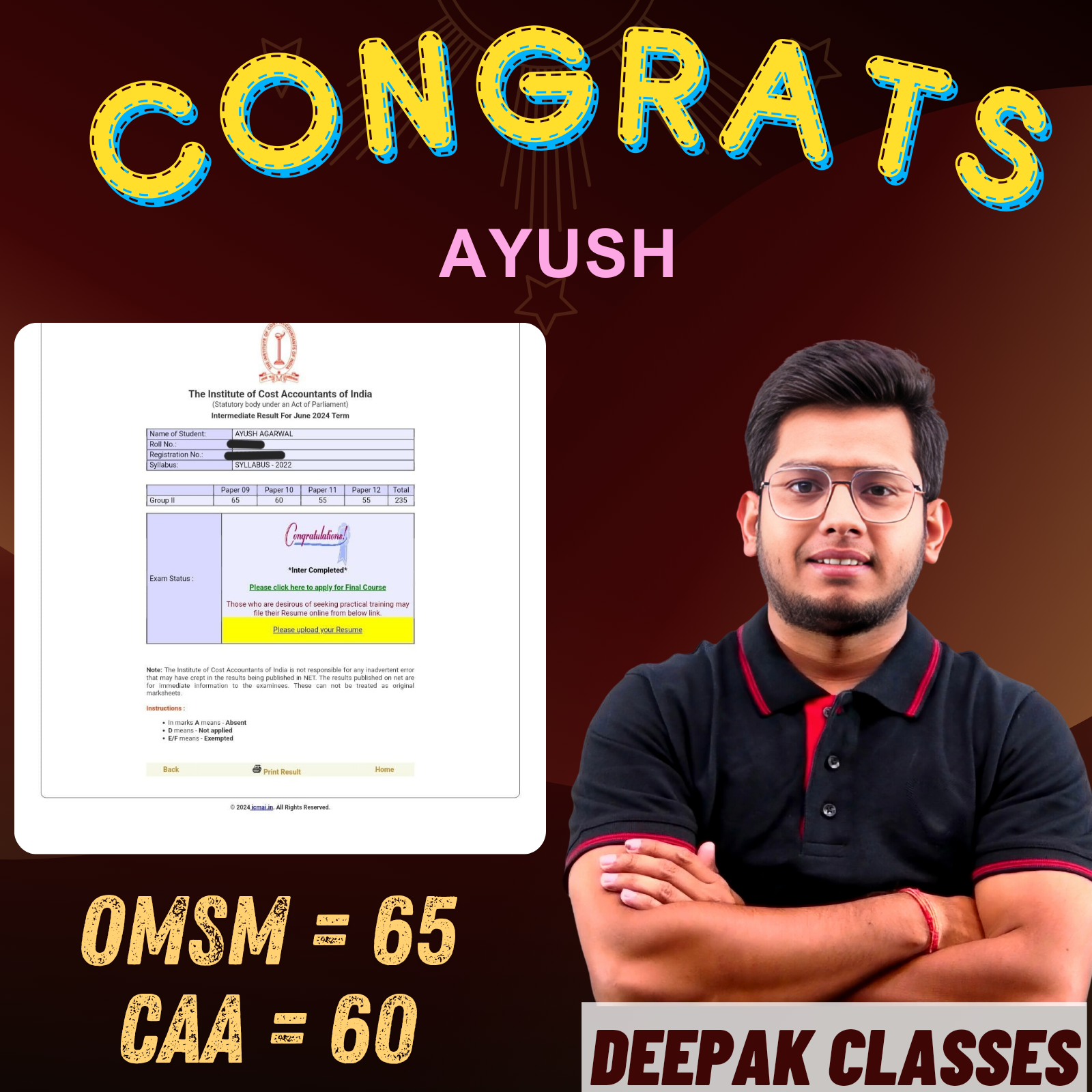 DEEPAK CLASSES -Best CMA Online Classes for CMA Students - Guaranteed ...