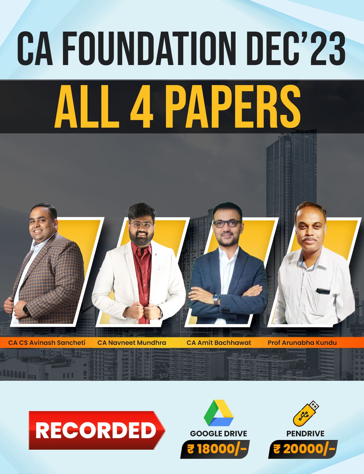 CA Foundation All 4 Subjects Recorded Batch Dec'23 | Navin Classes