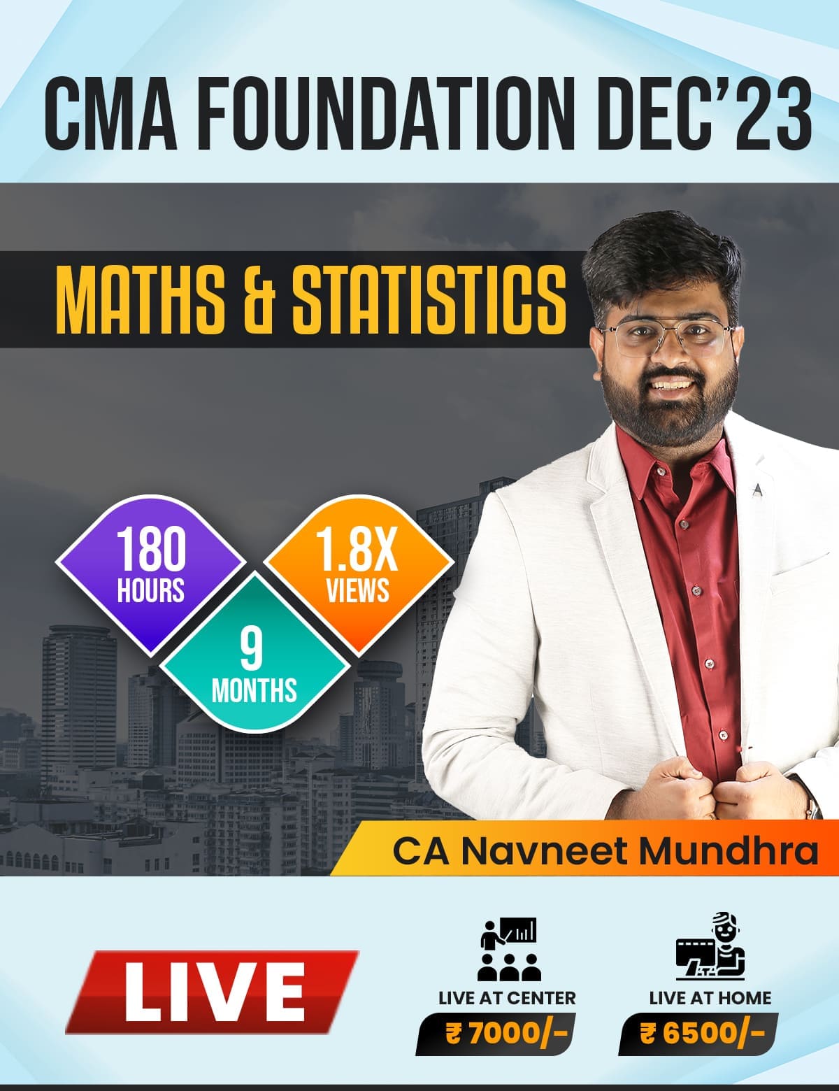 CMA Foundation Maths Live Batch Dec'23 | Navin Classes