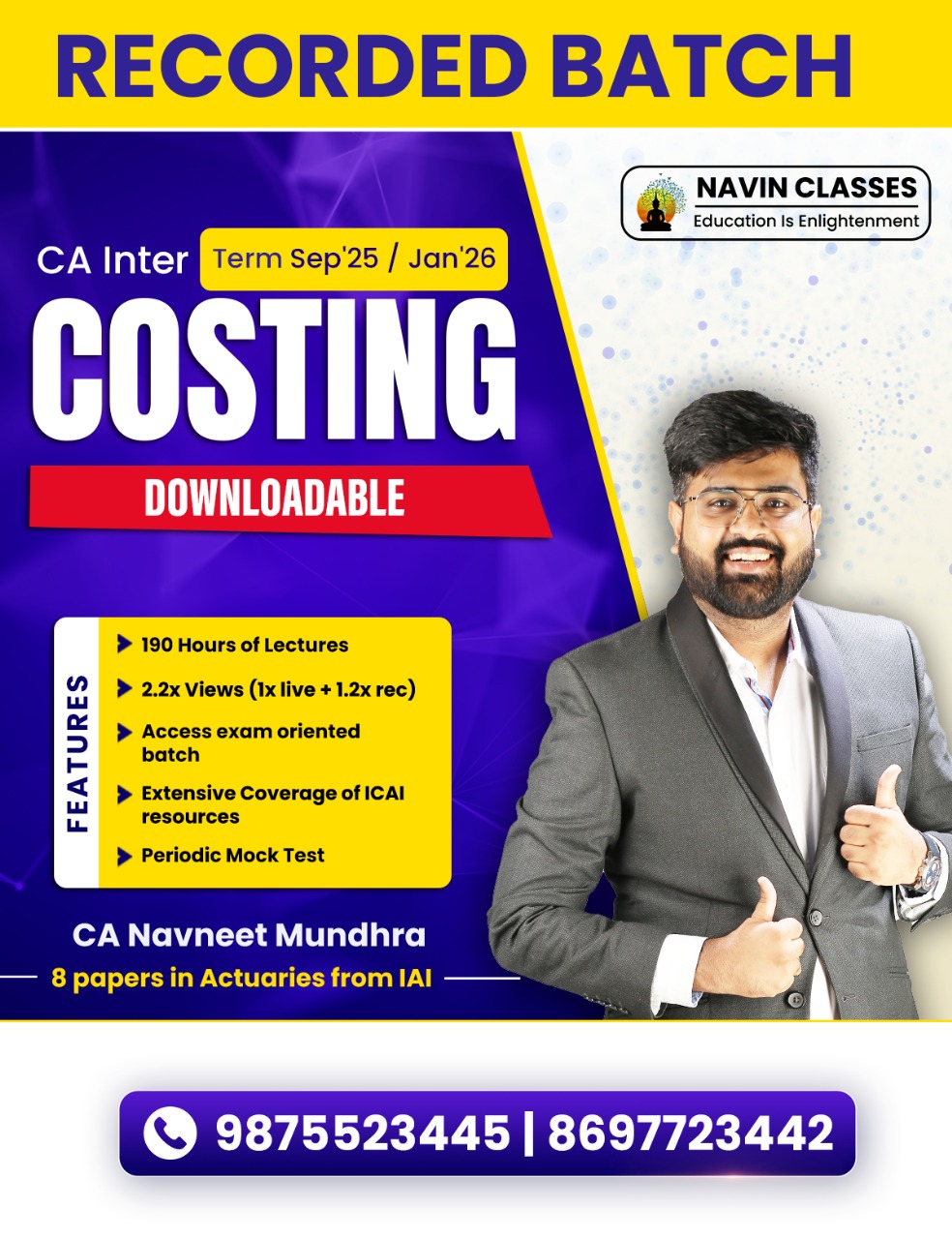 CA Inter Costing Batch for Sep'25 / Jan'26 | Navin Classes