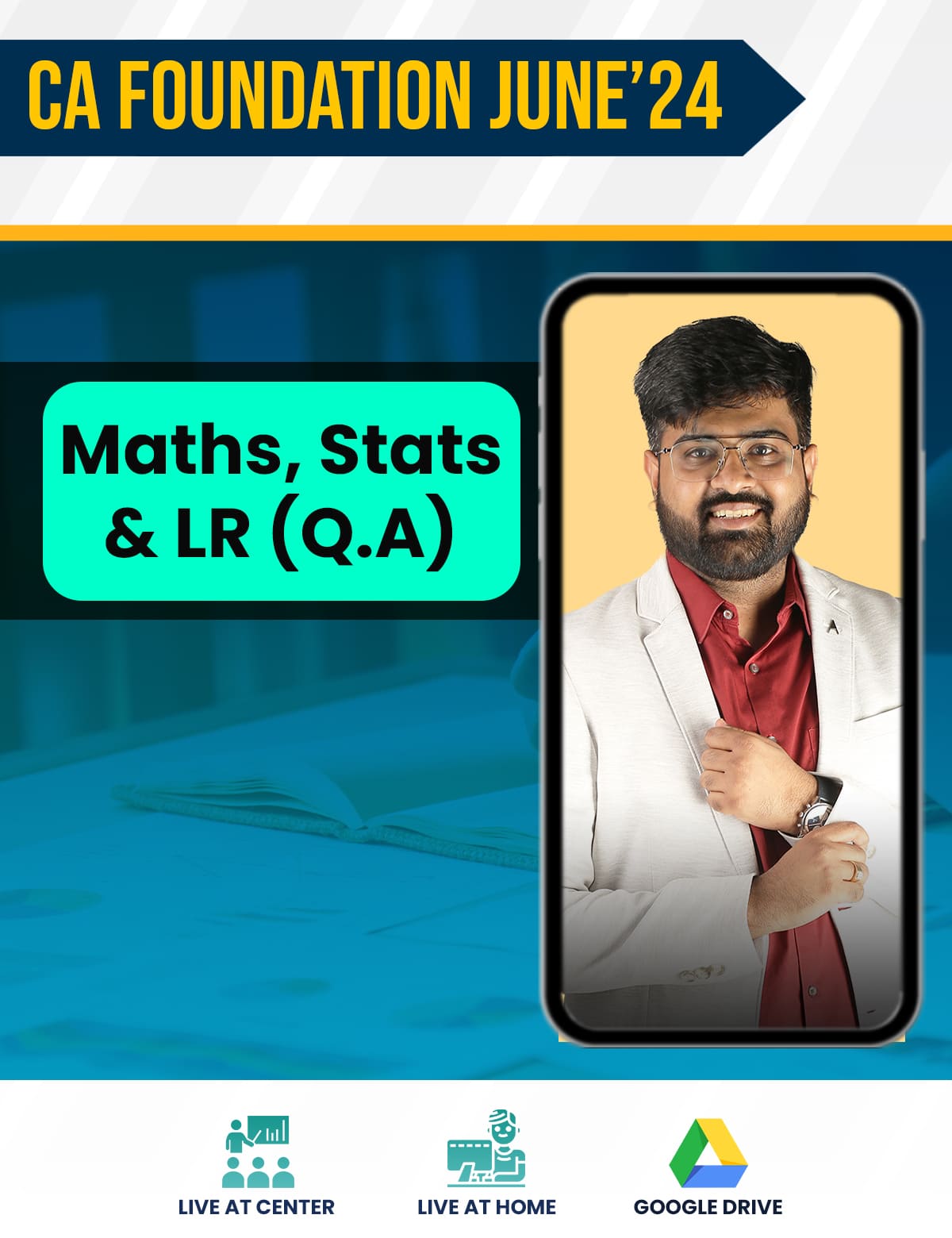 CA Foundation Math, Stats & LR (Q.A) June'24- New Syllabus | Navin Classes