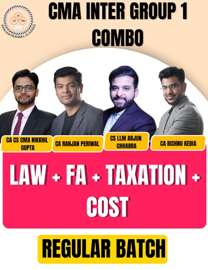 CMA Inter Grp 1 Combo - Law & FA & Taxation & Costing (Regular Batch ...